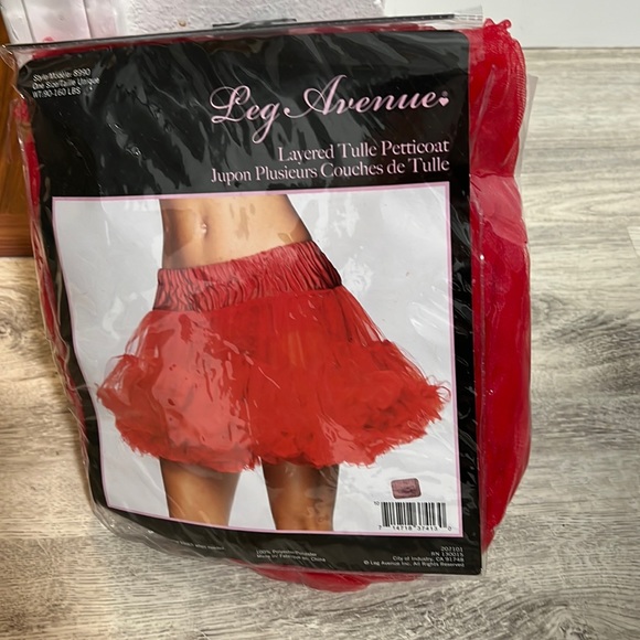 Skirts | New Leg Avenue Layered Tulle Petticoat Red | Poshmark